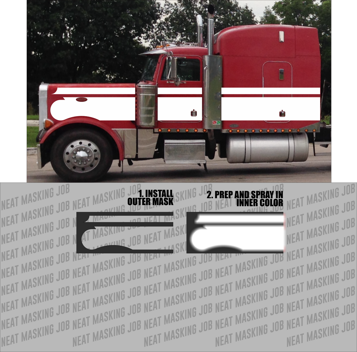 Seminole Stripe Peterbilt Paint Mask Kit – Cool Design Ninja