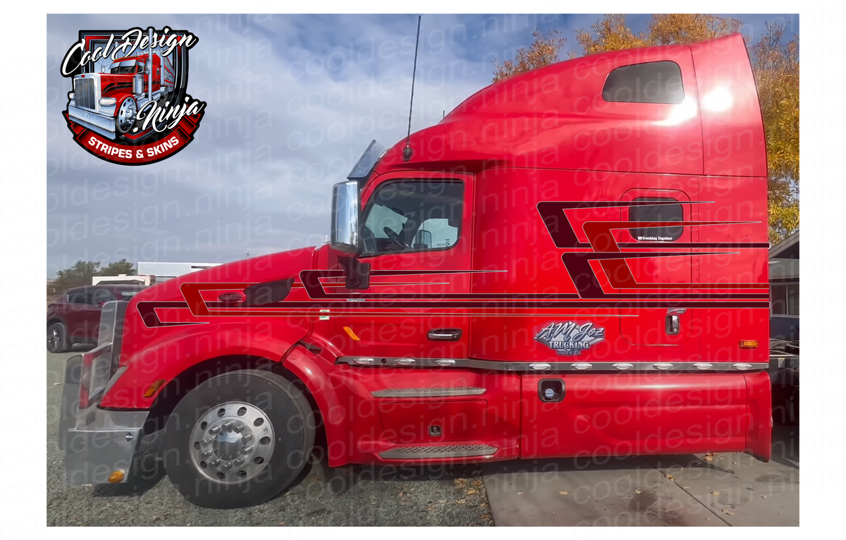 72in Flock o Trombone 579 Peterbilt Stripe Kit – Cool Design Ninja