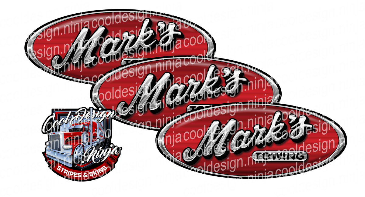 Black and Red Marks Towing Peterbilt Emblem Skins – Cool Design Ninja