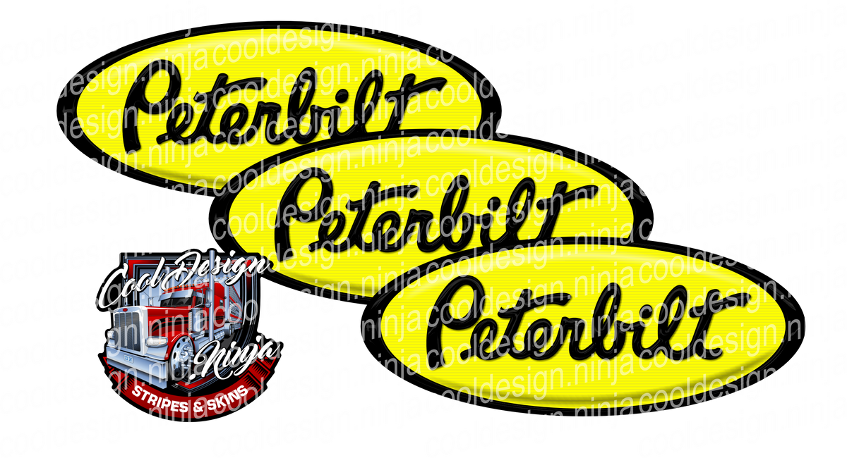 Black and Yellow Peterbilt Emblem Skins – Cool Design Ninja