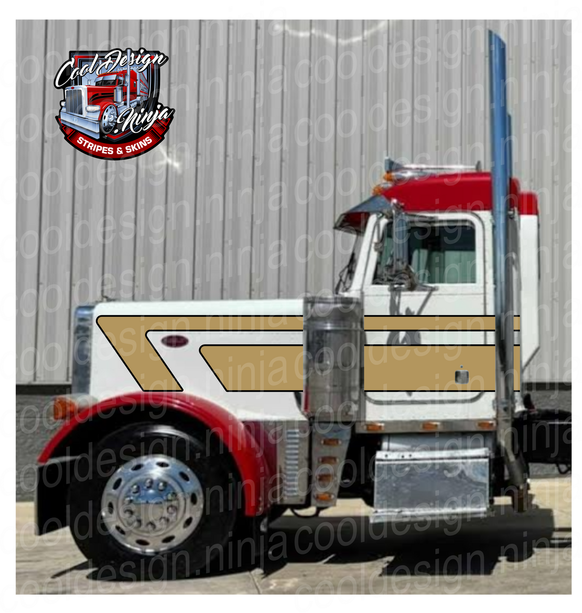 Gold and Black Hard 7 Peterbilt Stripe Kit – Cool Design Ninja