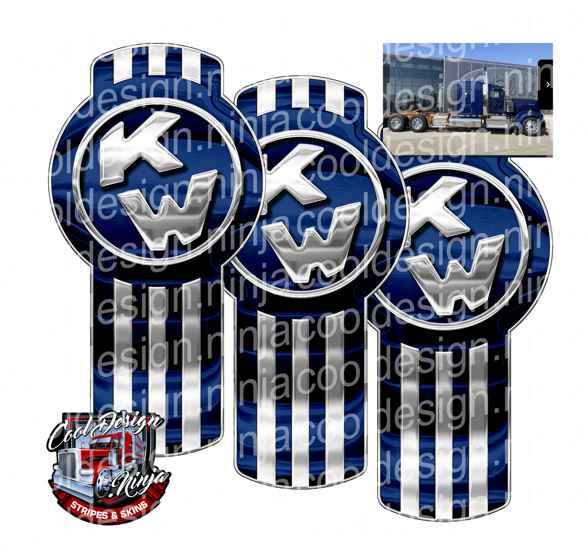 New Jean Blue Kenworth Emblem Skins – Cool Design Ninja