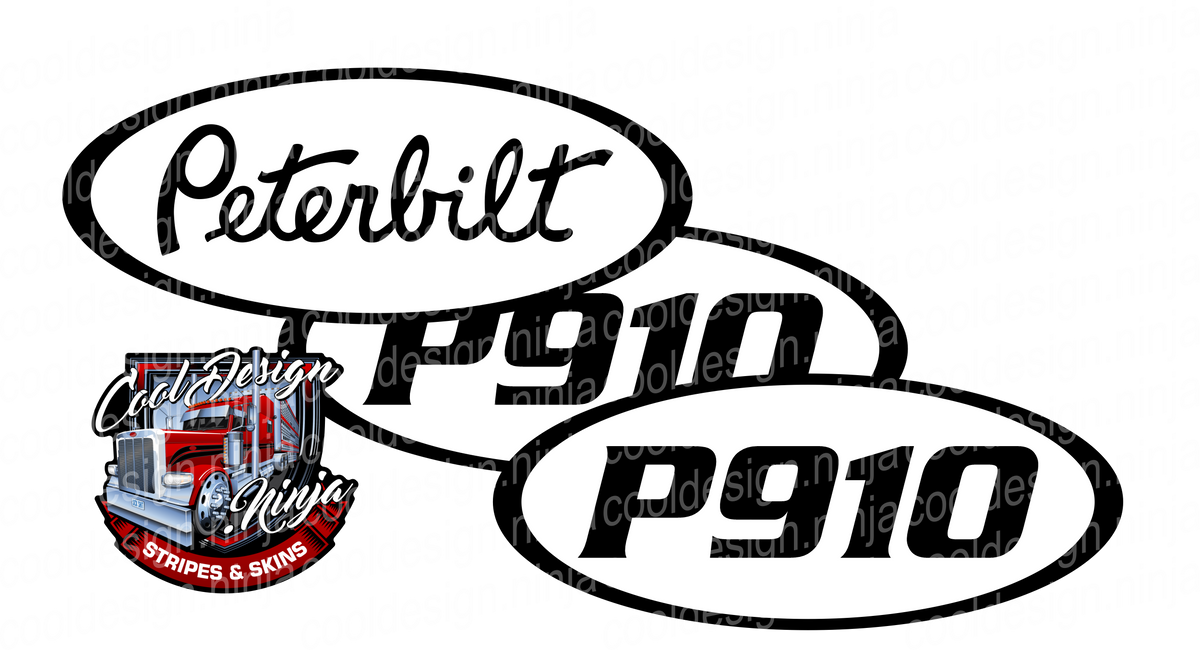 Black and White Unit P910 Peterbilt Emblem Skins – Cool Design Ninja