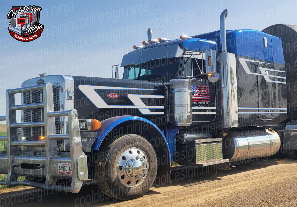 379/389 Silver and Blue Overhook Peterbilt Stripe Kit – Cool Design Ninja