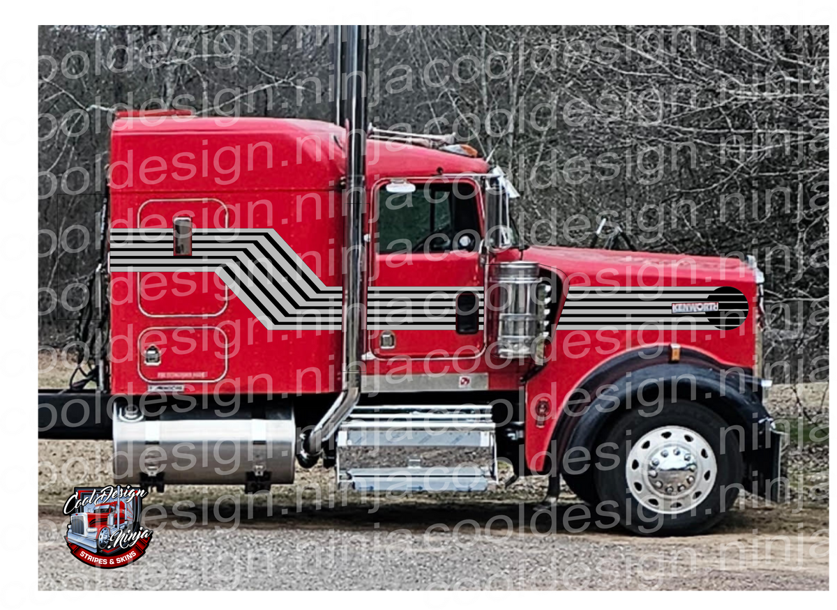 Red and Black Secret Agent Man W9 Kenworth Stripe Kit – Cool Design Ninja