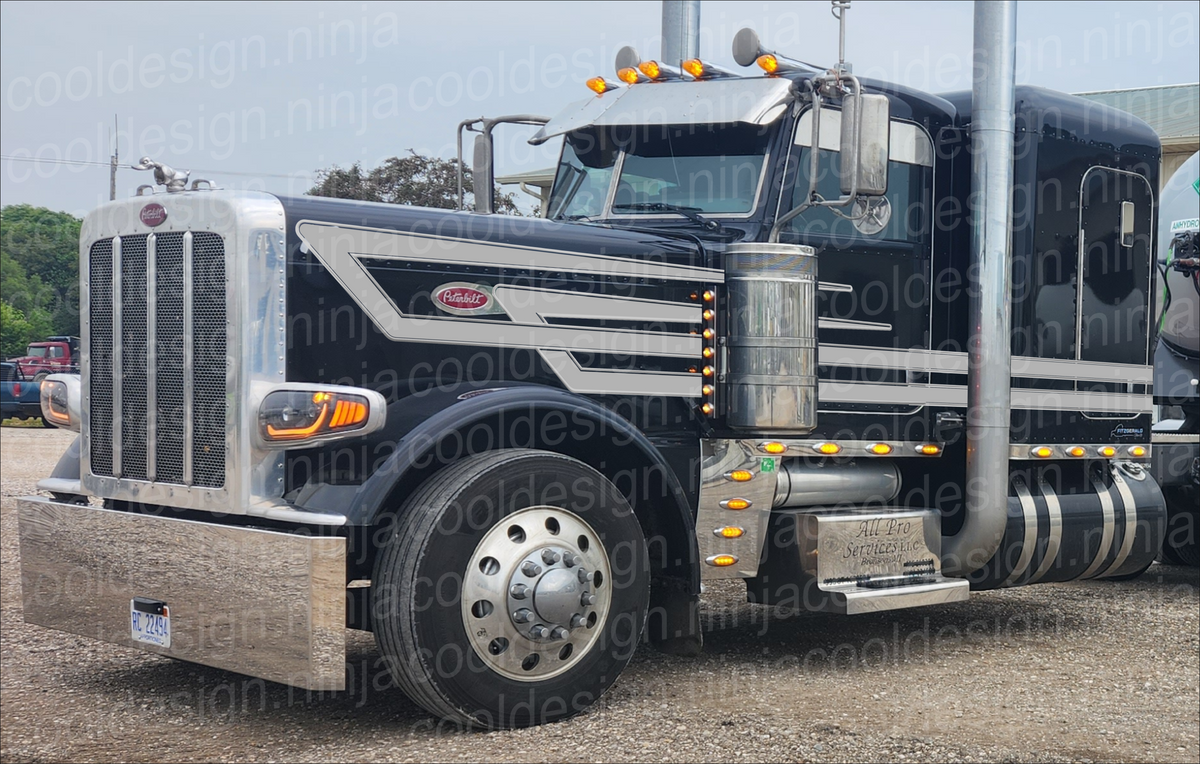 379/389 Silver and Chrome Effect Overhook Peterbilt Stripe Kit – Cool ...