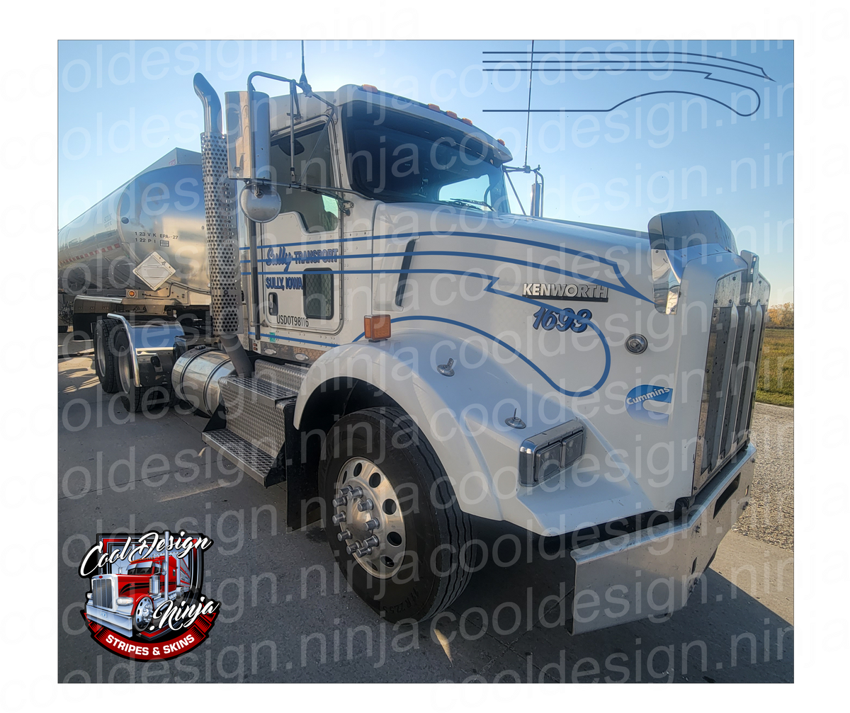 Kenworth T800 Daycab Seminole Stripe Kit – Cool Design Ninja