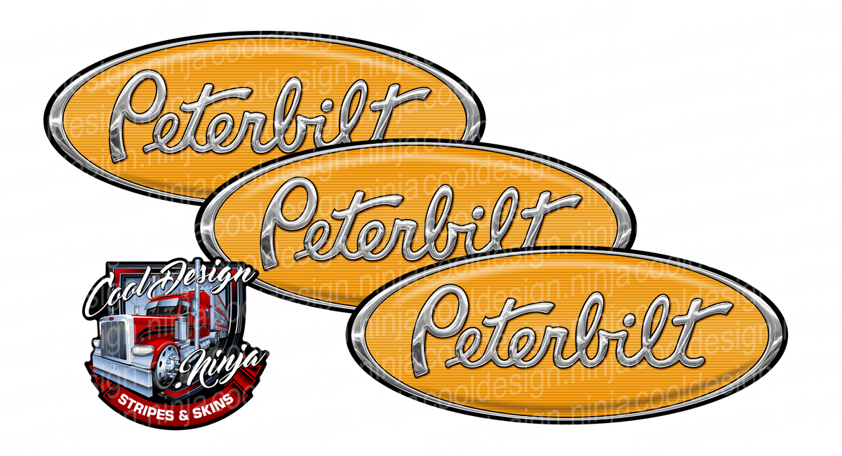 Tabby Cat Yellow Peterbilt Emblem Skins – Cool Design Ninja