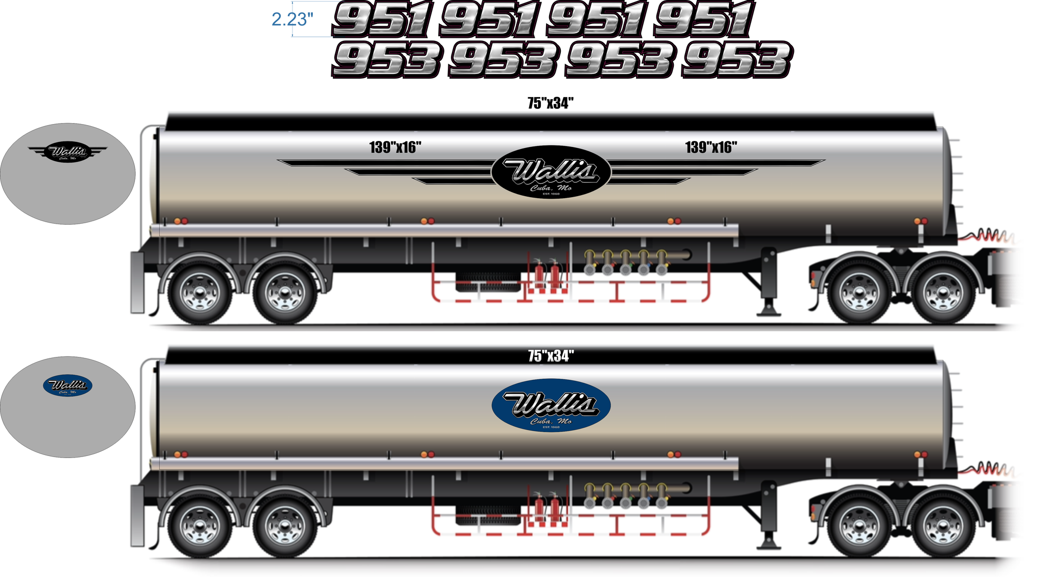 Wallis Tanker Trailer Stripe Kit – Cool Design Ninja