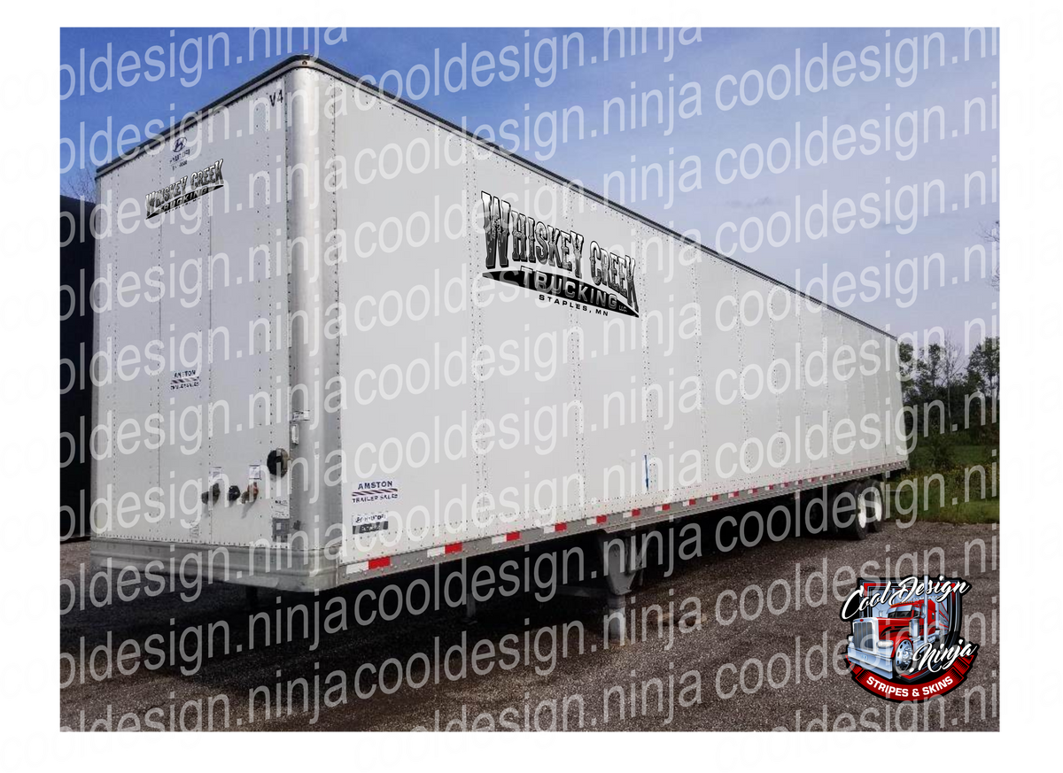 8ft x 2ft Custom Whiskey Creek Trailer Logos – Cool Design Ninja
