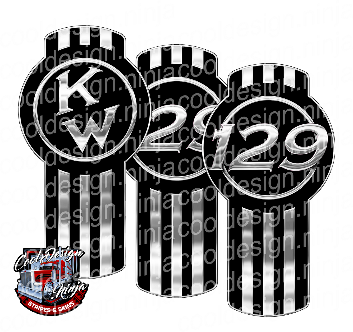 Classic Black Unit 129 Kenworth Emblem Skins – Cool Design Ninja