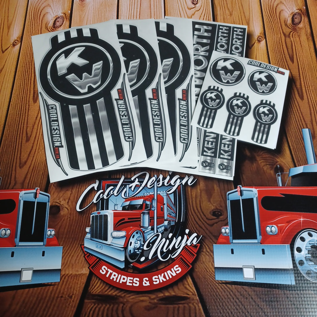 In-Stock Special - Pre-2020 Black and Chrome Kenworth Emblem Skin Kit ...