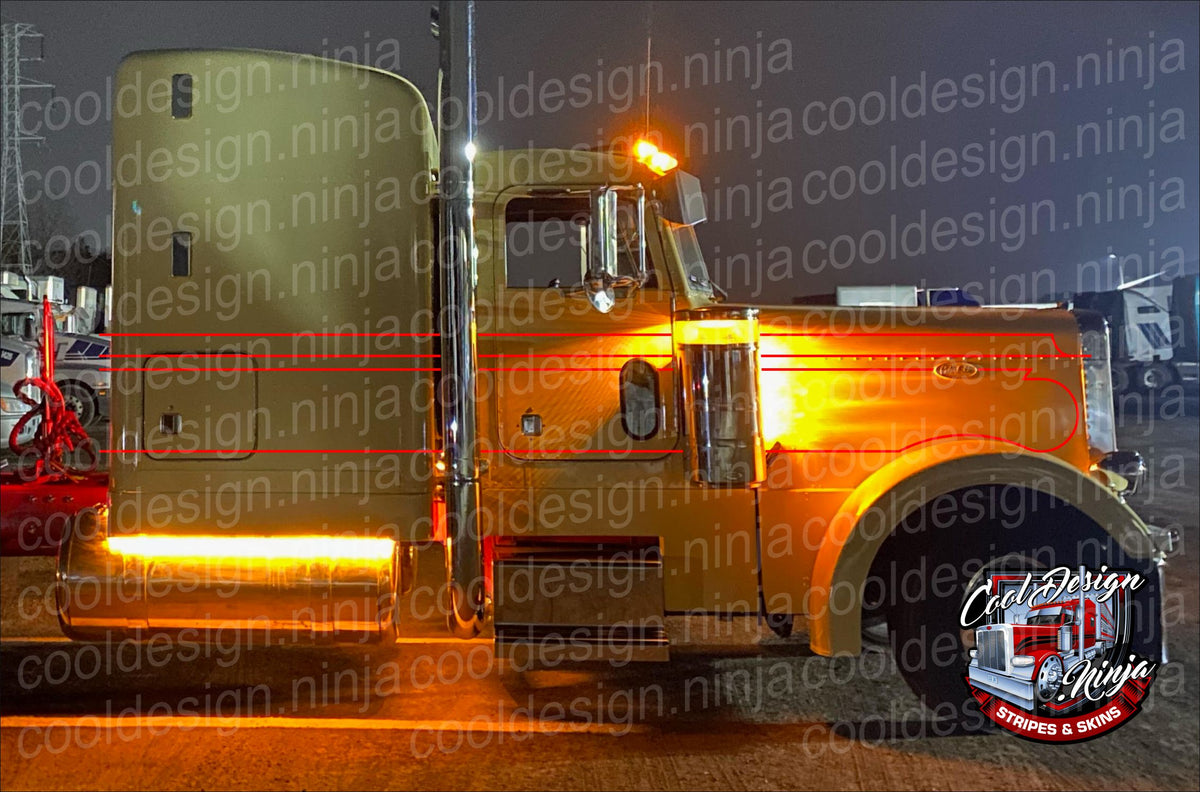 Viper Red Ghost Seminole Peterbilt 389 Stripe Kit – Cool Design Ninja