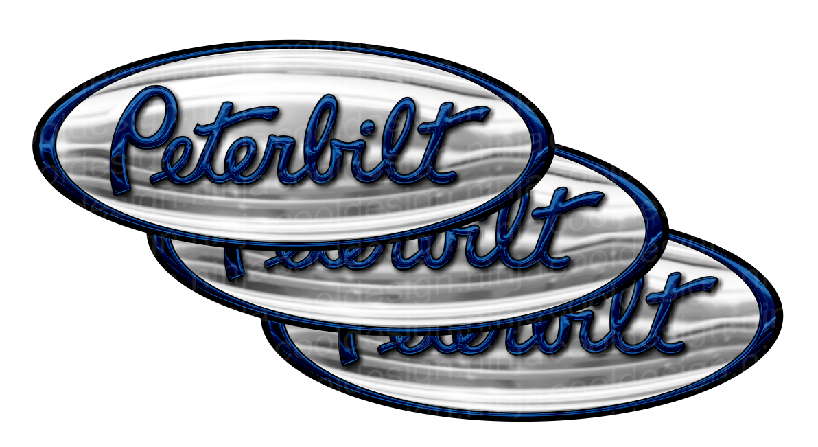 Blue and Chrome Peterbilt Emblem Skins – Cool Design Ninja
