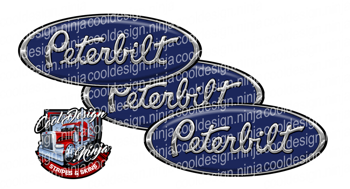 Navy Blue and Chrome Peterbilt Emblem Skins – Cool Design Ninja