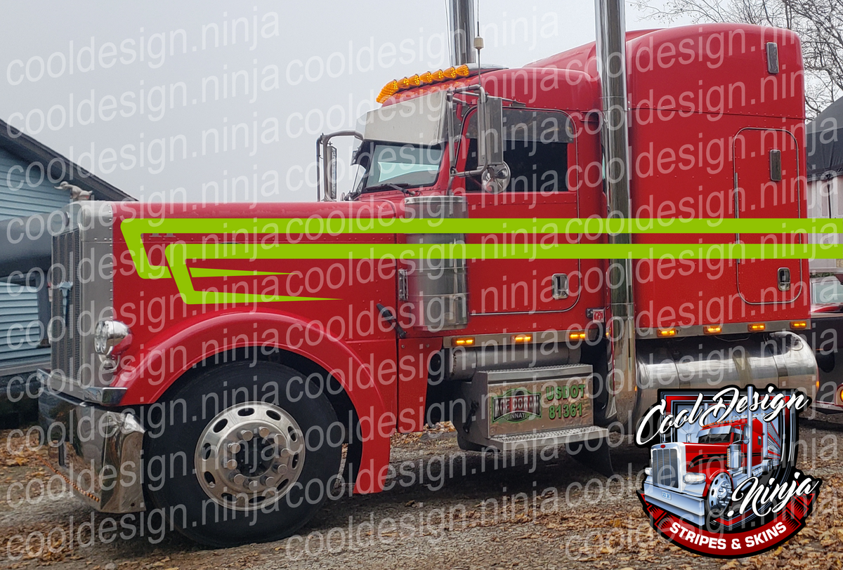 Apple Green Double Cees Peterbilt Stripe Kit – Cool Design Ninja