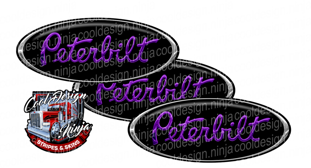 Black Chrome and Purple Peterbilt Emblem Skins – Cool Design Ninja