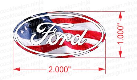 2" x 1" American Flag Ford Emblem Skins - Sheet of 10 – Cool Design Ninja