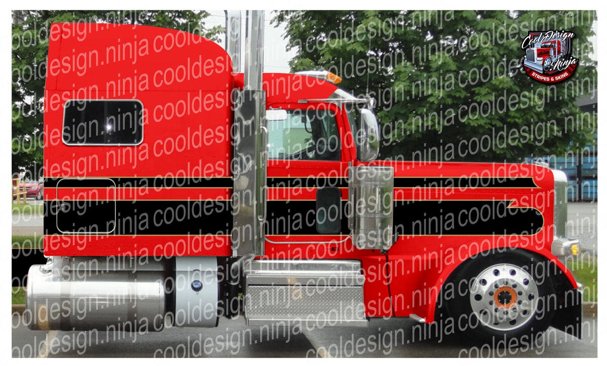 Gold and Black Full Seminole Peterbilt Stripe Kit – Cool Design Ninja