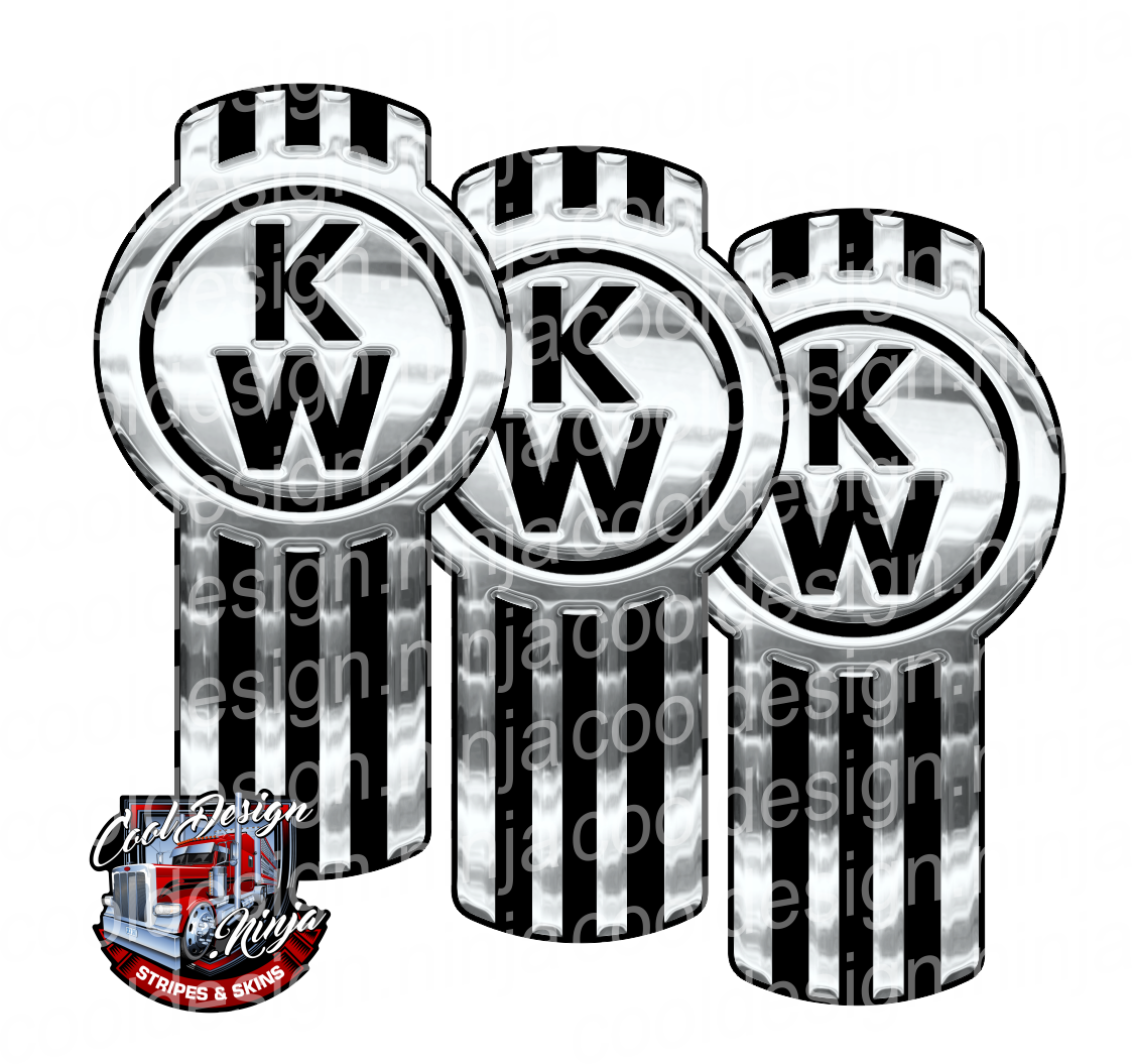 Chrome and Black Vertical Kenworth Emblem Skins – Cool Design Ninja