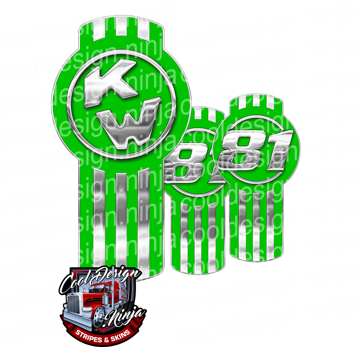 Unit 81 Solid Monster Green Kenworth Emblem Skin – Cool Design Ninja