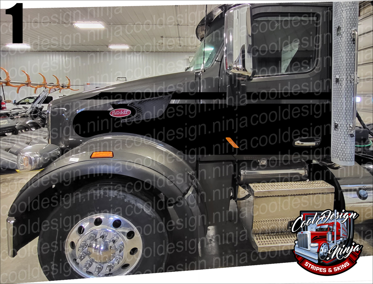 Matte Black 567 Seminole Peterbilt Stripe Kit – Cool Design Ninja