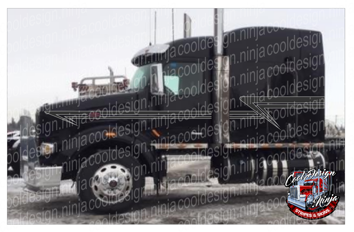 Charcoal Grey Trailing Wedge 567 Peterbilt Stripe Kit – Cool Design Ninja