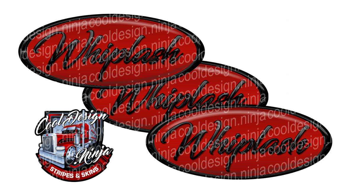 Red and Black Whiplash Peterbilt Emblem Skins – Cool Design Ninja