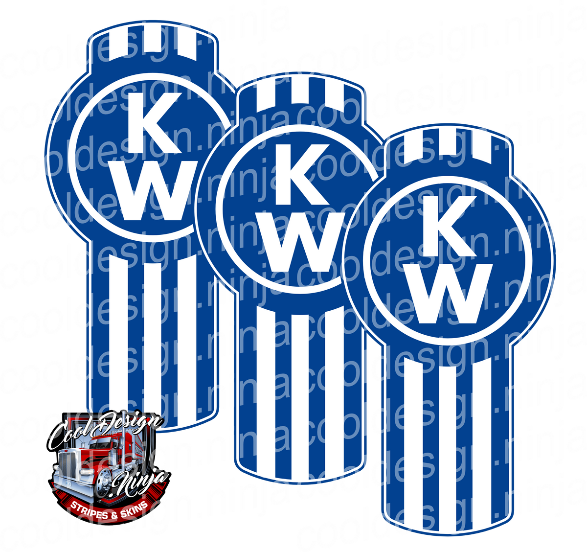 Vertical Blue and White Kenworth Emblem Skins – Cool Design Ninja
