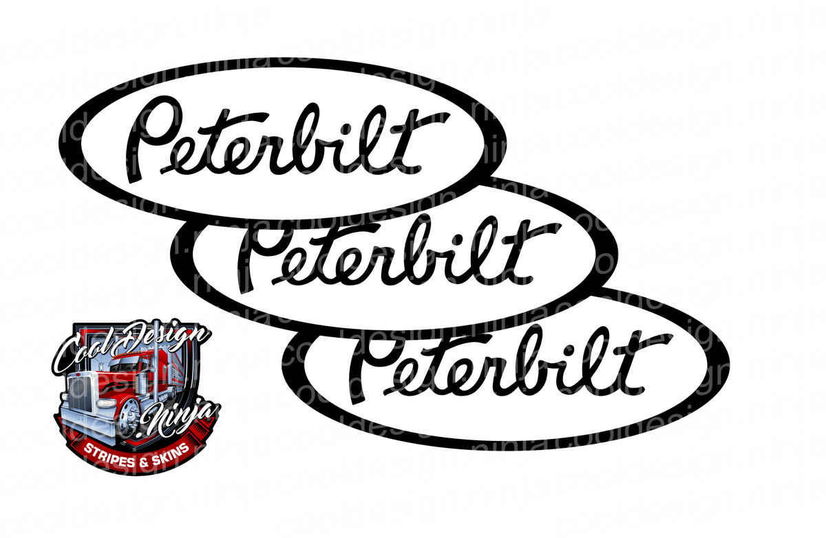 Solid Black and White Peterbilt Emblem Skins – Cool Design Ninja