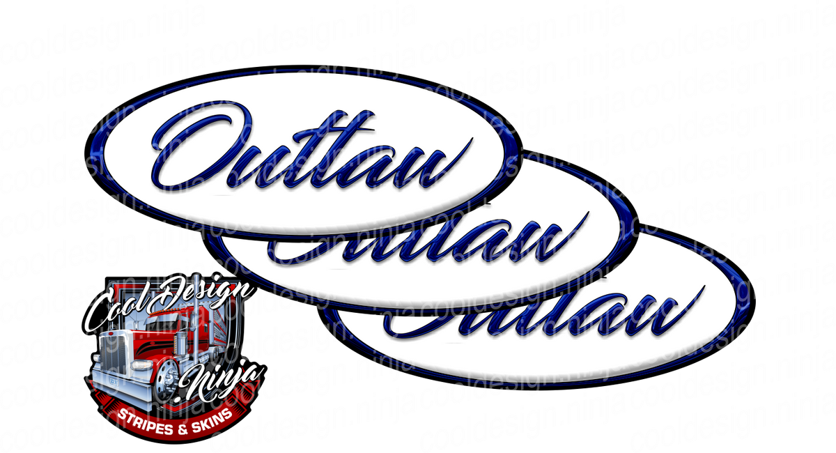 White and Viper Blue Outlaw Peterbilt Emblem Skins – Cool Design Ninja