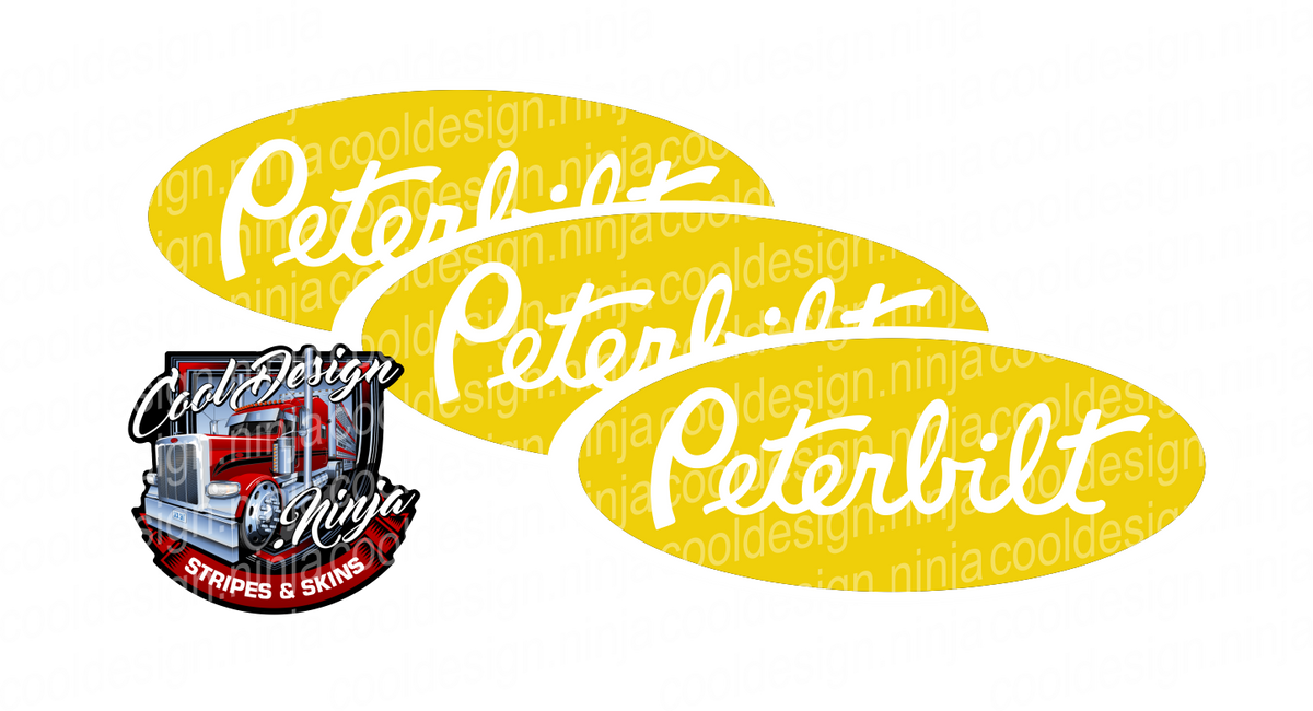 Yellow and White Peterbilt Emblem Skins – Cool Design Ninja